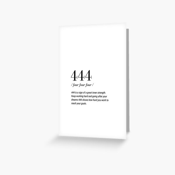 Tarjetas de felicitación «444 Numerología de números de ángeles 444 ...