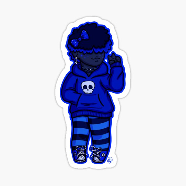 "Blue & Black Comfy Scene Kid" Sticker for Sale by busy-and-tired ...