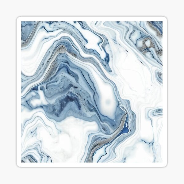 "White with Blue Elegant Marble Pattern" Sticker for Sale by ...