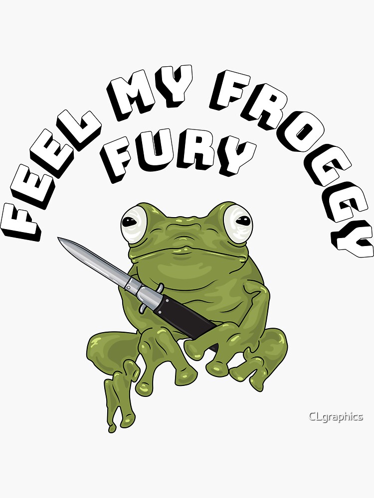 ""Feel My Froggy Fury!"" Sticker for Sale by CLgraphics | Redbubble