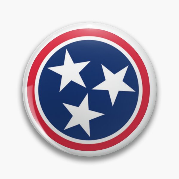 "Round Tennessee Flag "Tri-Star" Emblem" Pin for Sale by Mark Howard ...
