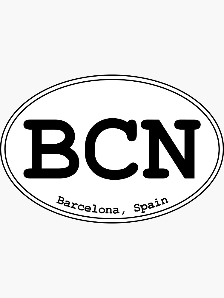 "BCN - Barcelona Spain Oval Design" Sticker for Sale by dodgemdesigns ...