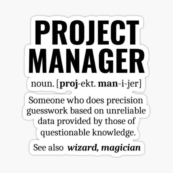 "Funny Project Manager Dictionary Definition" Sticker for Sale by ...