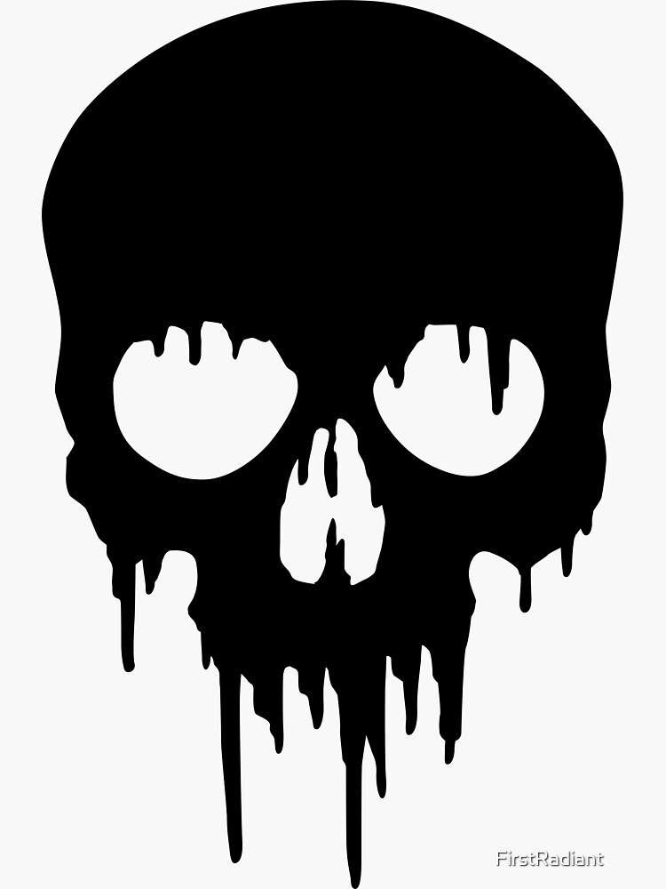 "Black Skull dripping" Sticker for Sale by FirstRadiant | Redbubble