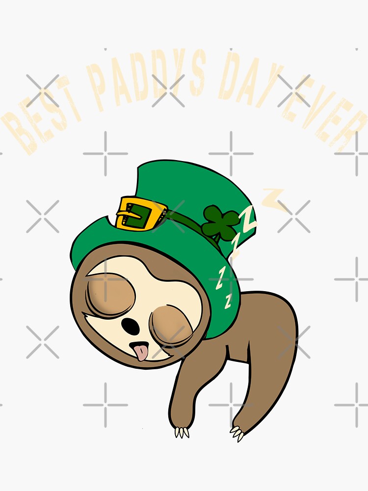 "Paddy’s day sloth" Sticker for Sale by TipTopTapo | Redbubble