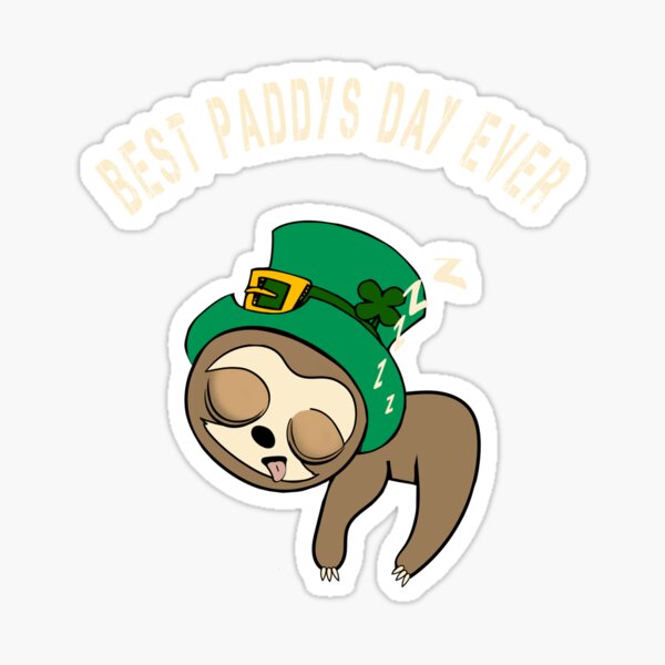 "Paddy’s day sloth" Sticker for Sale by TipTopTapo | Redbubble
