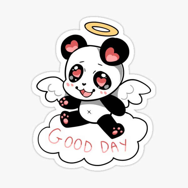 "angel panda good day cute kawaii chibi " Sticker for Sale by ...