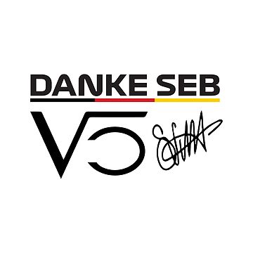 "Danke Seb Sebastian Vettel 5" Sticker for Sale by Amir Riyaz | Redbubble