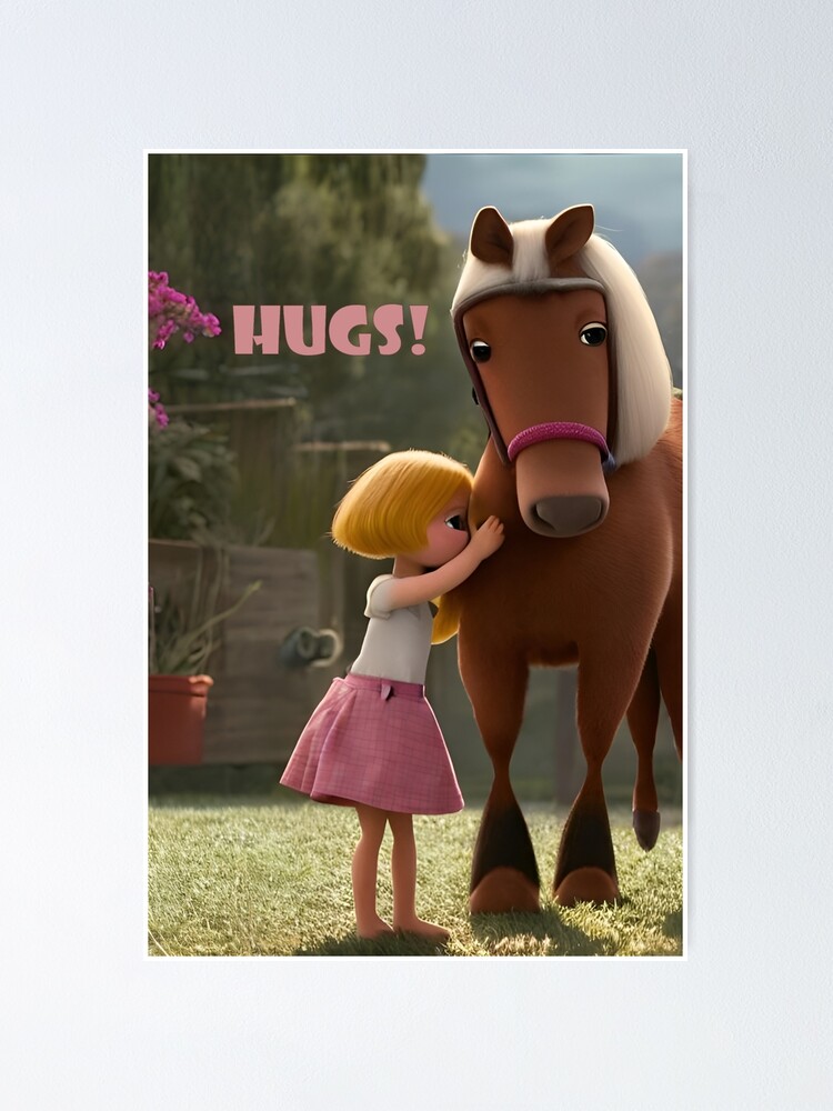 "Everyone likes a hug - So Give a Big Horse Hug!" Poster for Sale by ...
