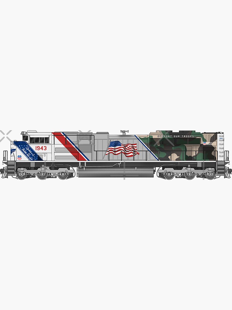 "UP 1943 "The Spirit" EMD SD70ACe drawing" Sticker for Sale by ...