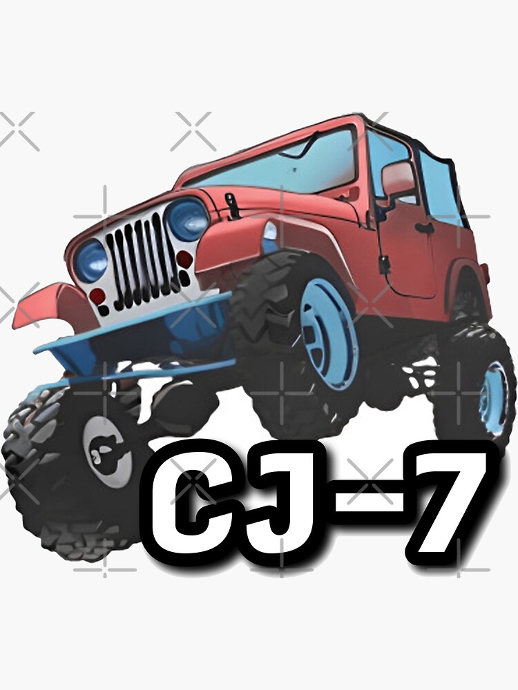 "Red Original Jeep CJ-7 old school flex diecut sticker" Sticker for ...