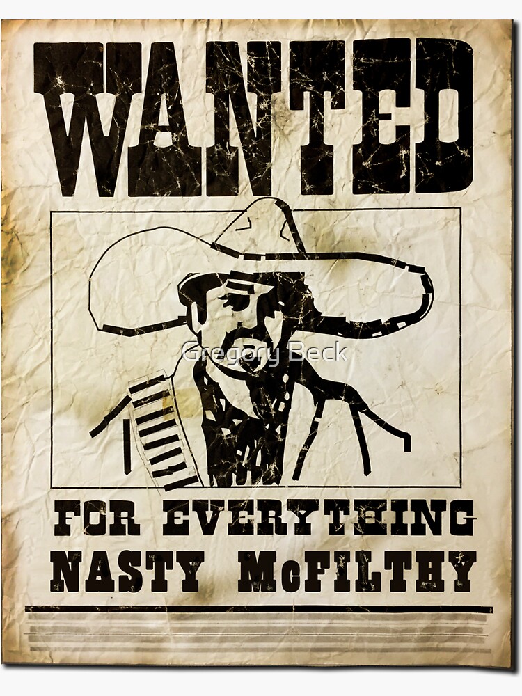 "Wanted" Sticker for Sale by GarageRatArt | Redbubble