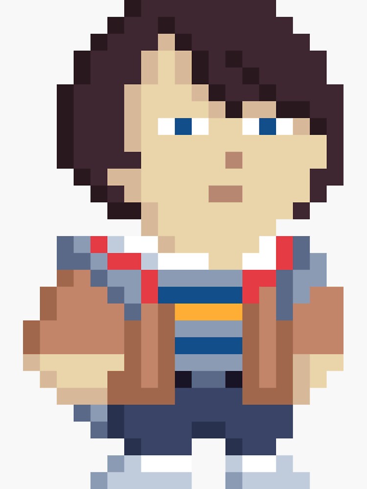 "Mike Stranger Things Pixel 8bit Video Game" Sticker for Sale by ...