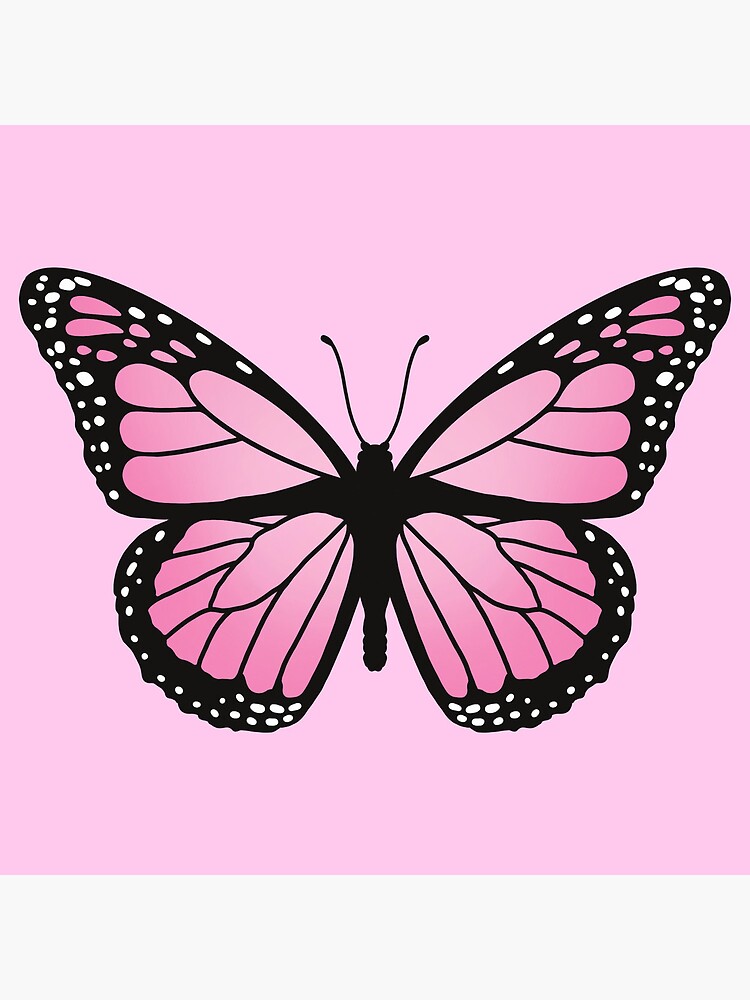 "Pink Monarch Butterfly" Art Print for Sale by STrev-Stickers | Redbubble