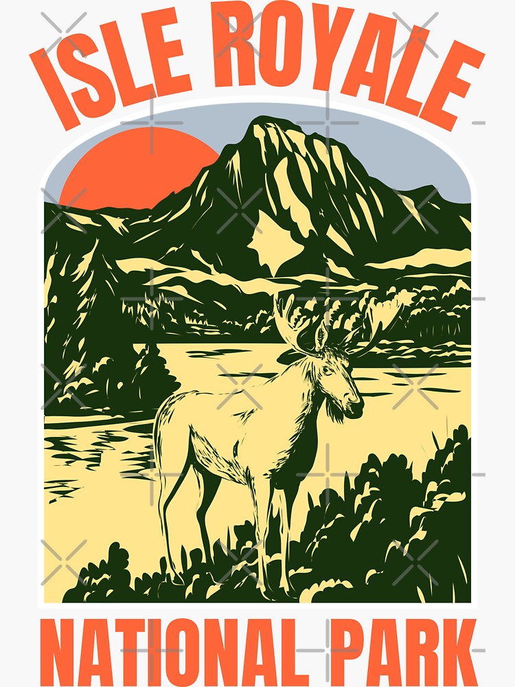 "Isle Royale National Park" Sticker for Sale by retrotravelart | Redbubble