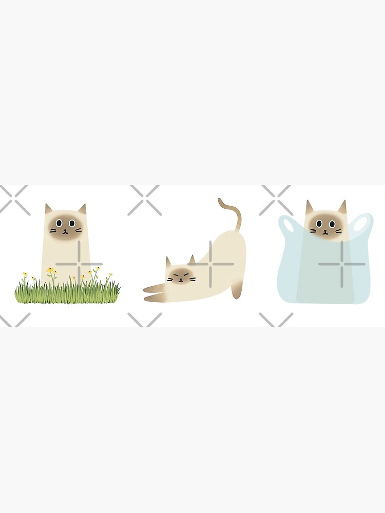 "Siamese Cat Doodle Pack " Poster for Sale by BluebellPainter | Redbubble