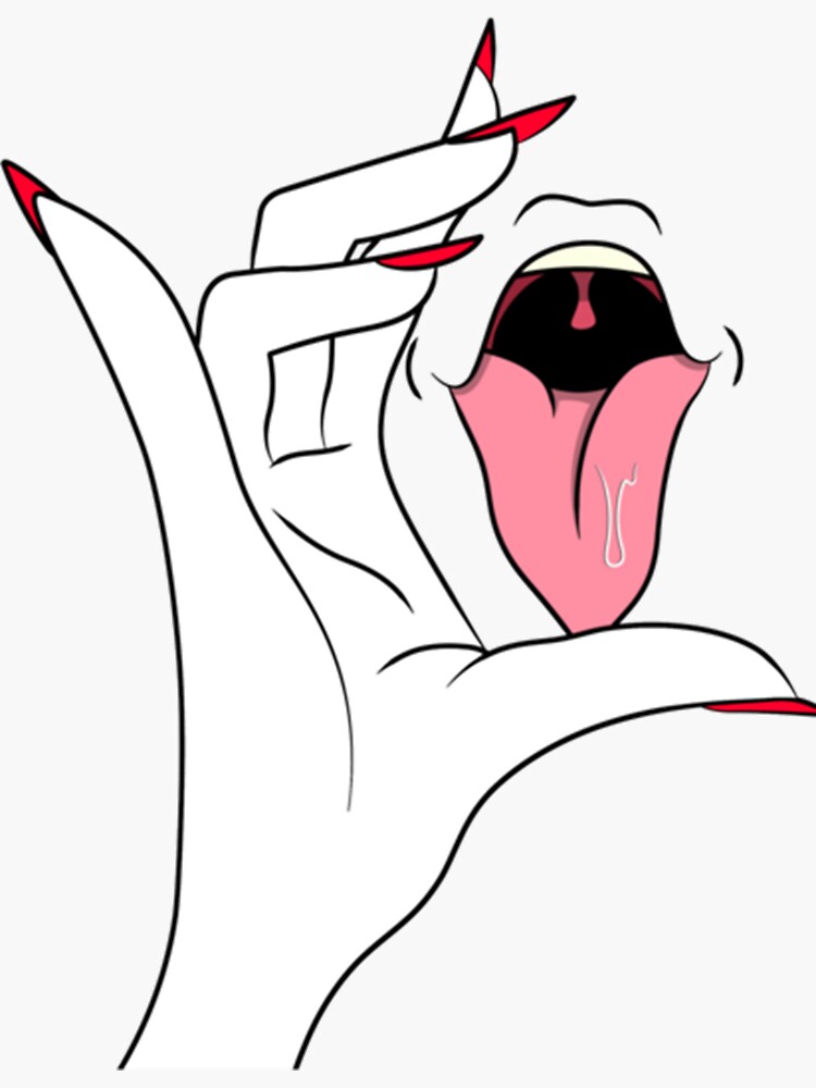 Sexy Cartoon Blowjob Illustration Deepthroat Queen Sticker For Sale