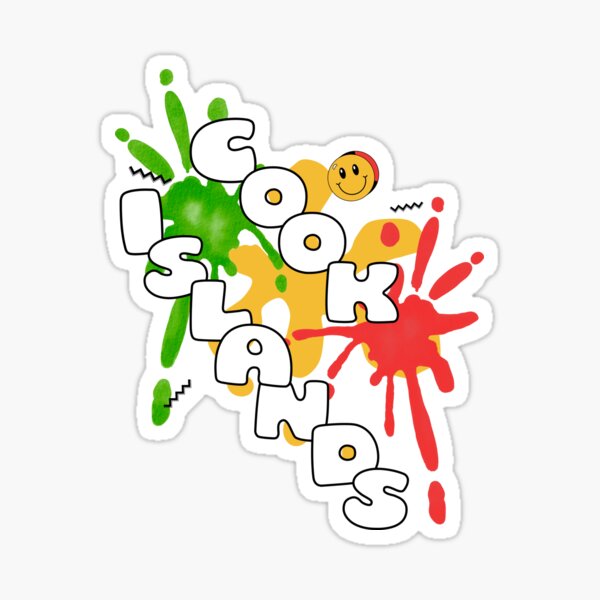"Bubble letters Cook Islands" Sticker for Sale by PolyMicroMela | Redbubble