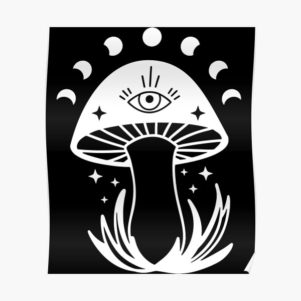 "Goblincore Moon and Mushroom" Poster for Sale by Jalinbrost | Redbubble