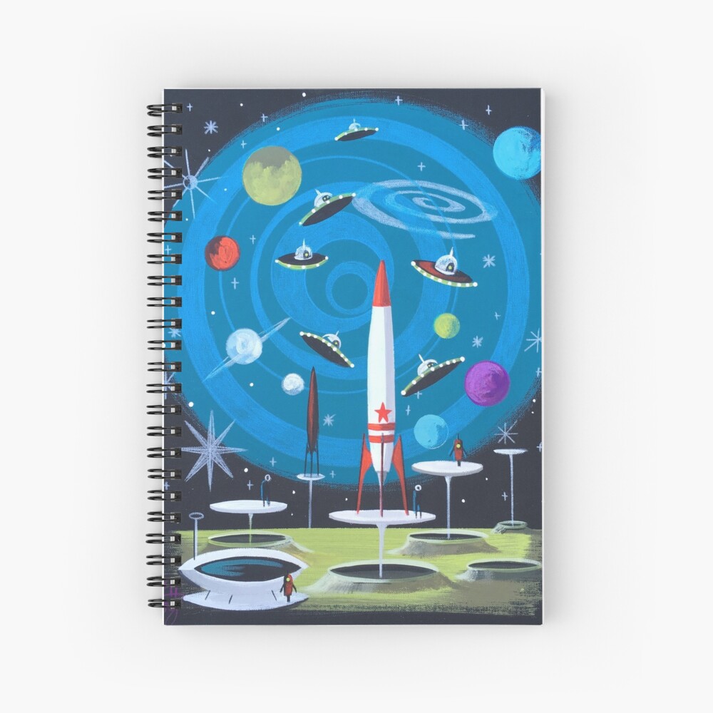 "Spaceships In Space" Spiral Notebook for Sale by elgatogomez | Redbubble