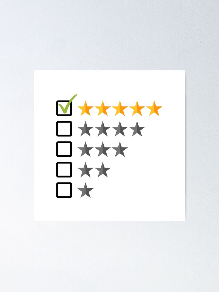 "Five Star Rating" Poster for Sale by Mhayra | Redbubble