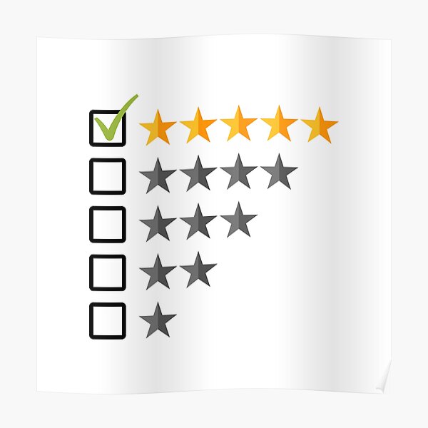 "Five Star Rating" Poster for Sale by Mhayra | Redbubble