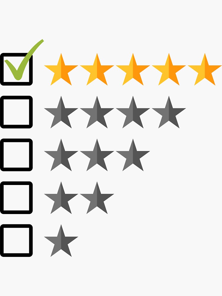 "Five Star Rating" Sticker for Sale by Mhayra | Redbubble