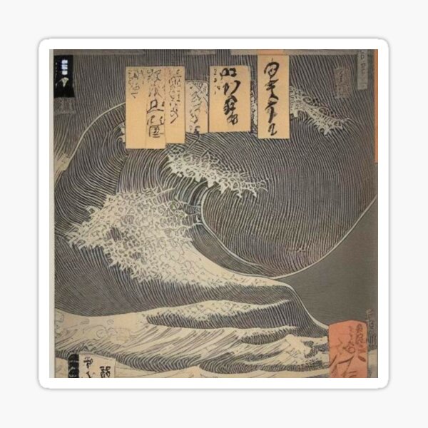 "Japanese Tidal Wave" Sticker for Sale by ArtySaxon | Redbubble