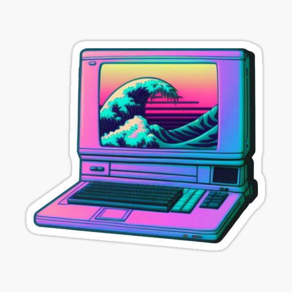 "Vaporwave computer aesthetic macintosh great wave" Sticker for Sale by ...