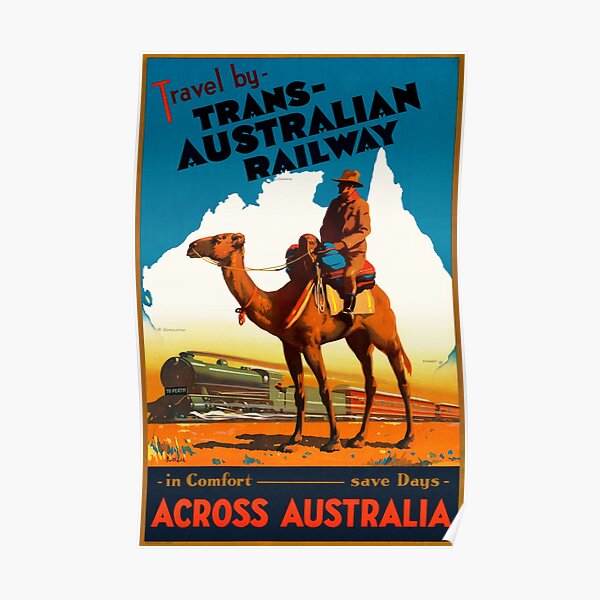 "Travel by TRANS AUSTRALIAN RAILWAY Across AUSTRALIA 1933 Vintage ...