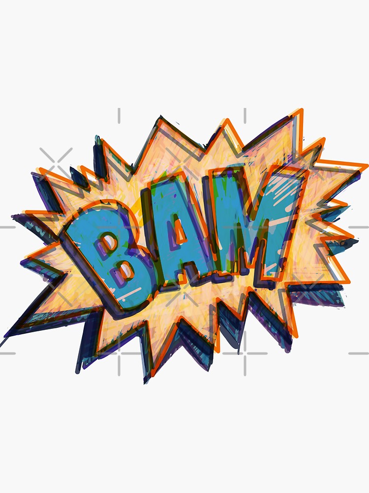 "BAM Cartoon Comic Callout" Sticker for Sale by nachomamasart | Redbubble