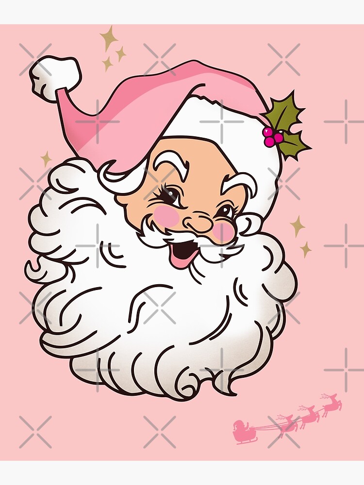 "retro vintage pink santa claus christmas 2022" Poster for Sale by ...