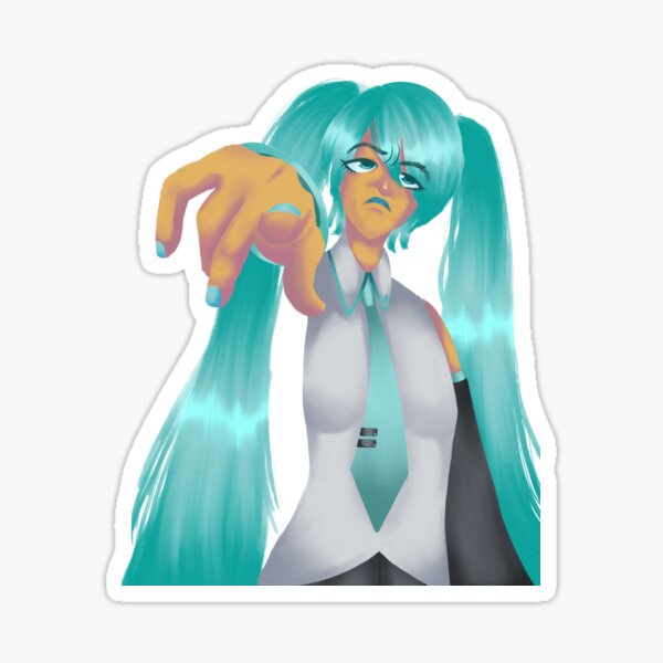 "hatsune miku is pointing at you" Sticker for Sale by rosselliniart ...