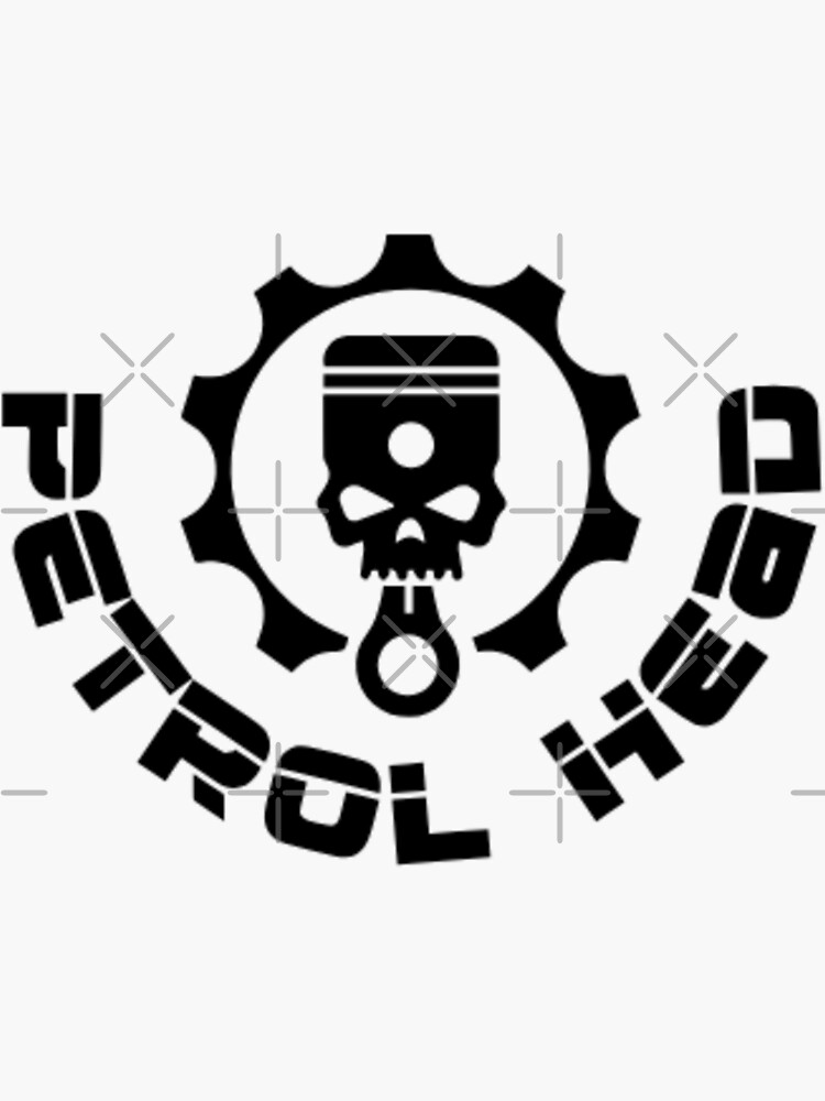 "PETROL HEAD SKULL" Sticker for Sale by krimow35 | Redbubble