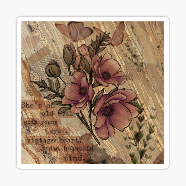 "Poppy flower mixed media" Sticker for Sale by Helg-a-rt | Redbubble