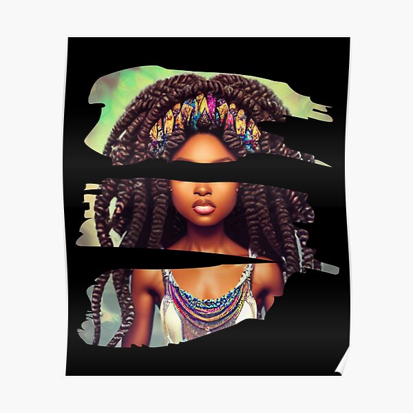 "Black woman with dreadlocks " Poster for Sale by Akimatax | Redbubble