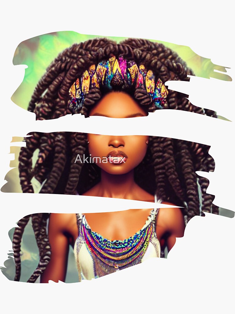 "Black woman with dreadlocks " Sticker for Sale by Akimatax | Redbubble