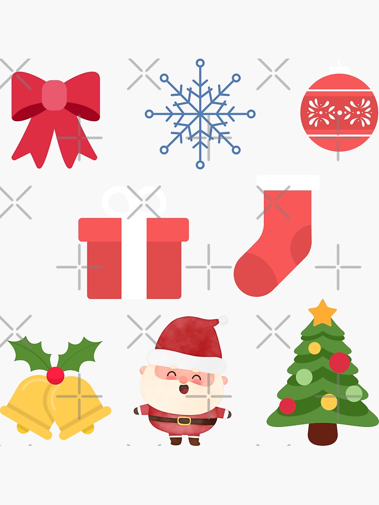 "Cute Christmas sticker pack" Sticker for Sale by beskrajem | Redbubble