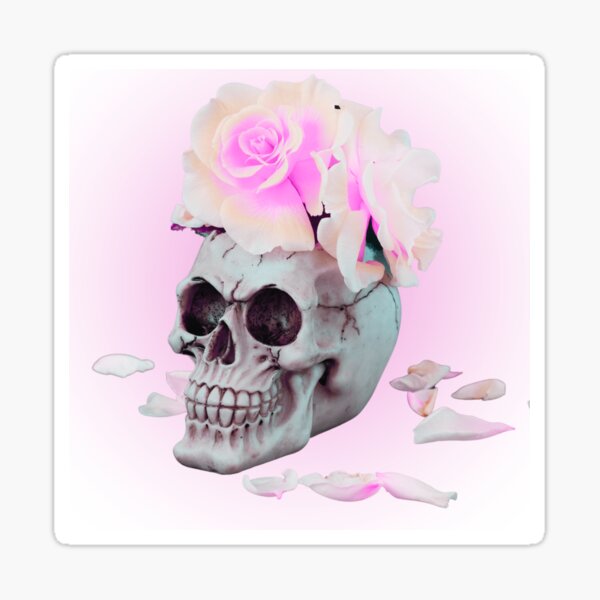 "Bones And Botany Pink Skull" Sticker for Sale by TjsDesignsnMore ...
