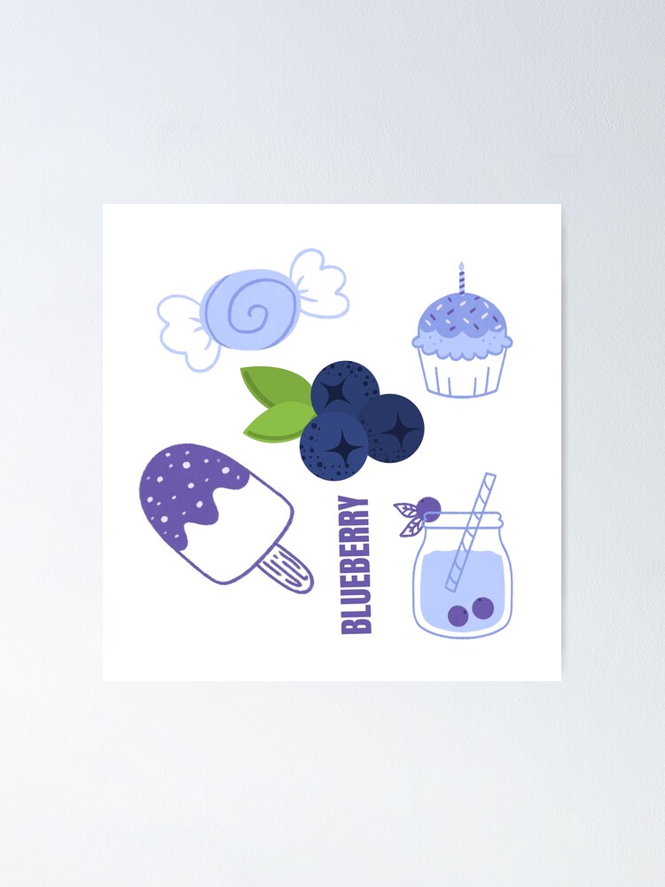 "Blueberry sticker pack" Poster for Sale by JA57 | Redbubble