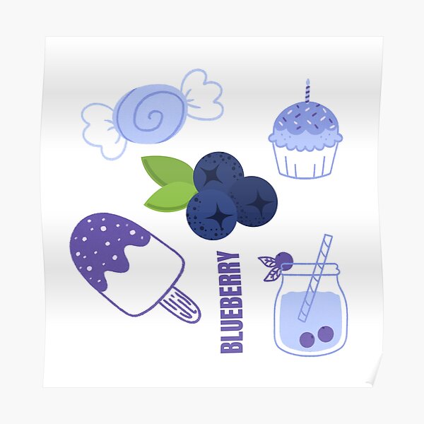 "Blueberry sticker pack" Poster for Sale by JA57 | Redbubble