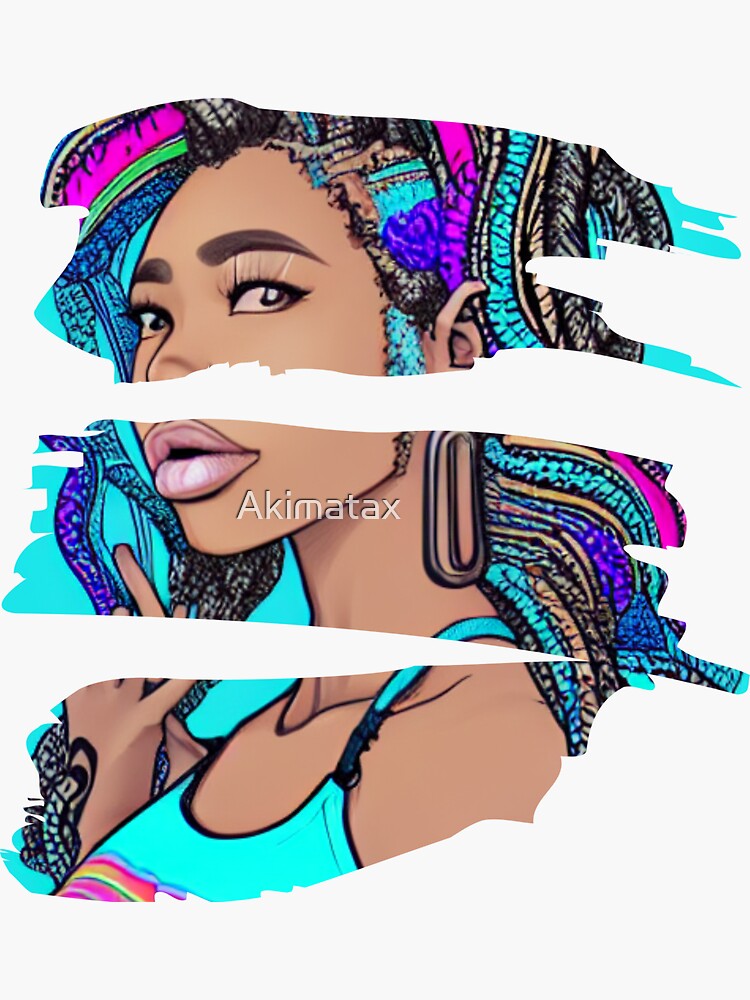 "Gorgeous black woman with dreadlocks" Sticker for Sale by Akimatax ...