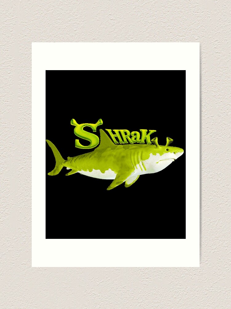 "Shrak wWords- Shrek but a Shark" Art Print for Sale by TopTeeUK ...