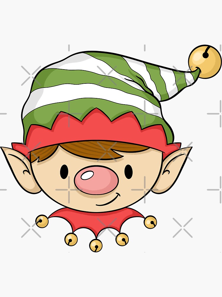 "Cute Christmas Elf" Sticker for Sale by ApsiDoodles | Redbubble