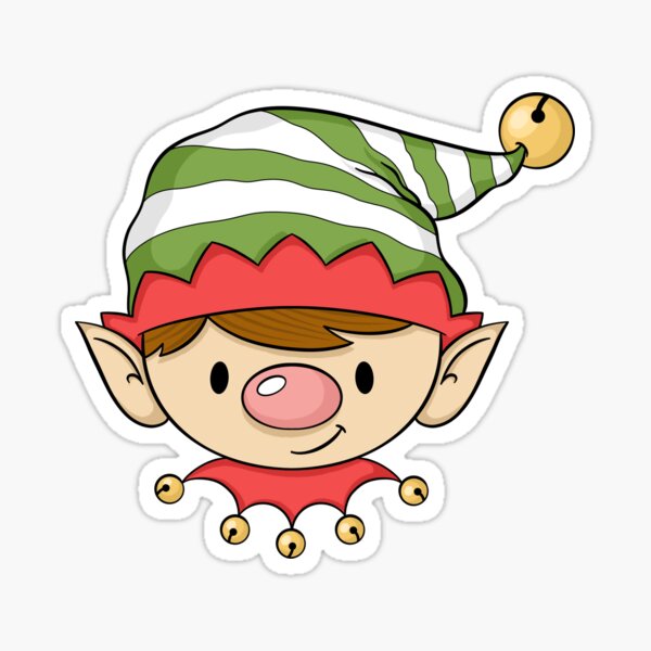 "Cute Christmas Elf" Sticker for Sale by ApsiDoodles | Redbubble
