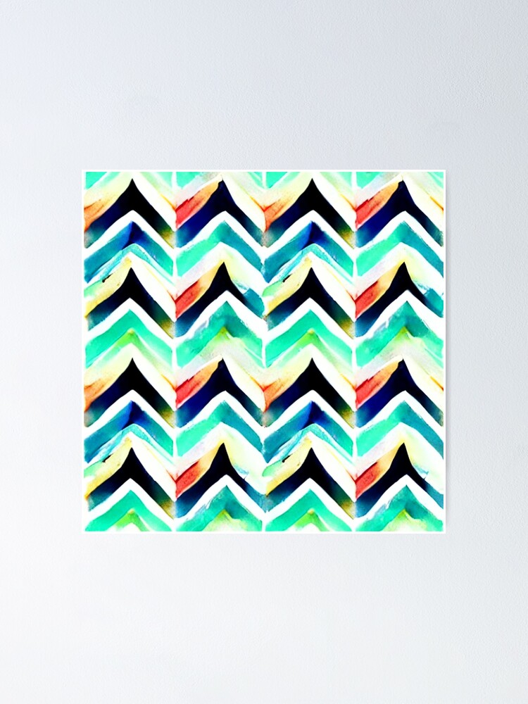 "Seamless Watercolor Zig Zag Pattern #3" Poster for Sale by ...