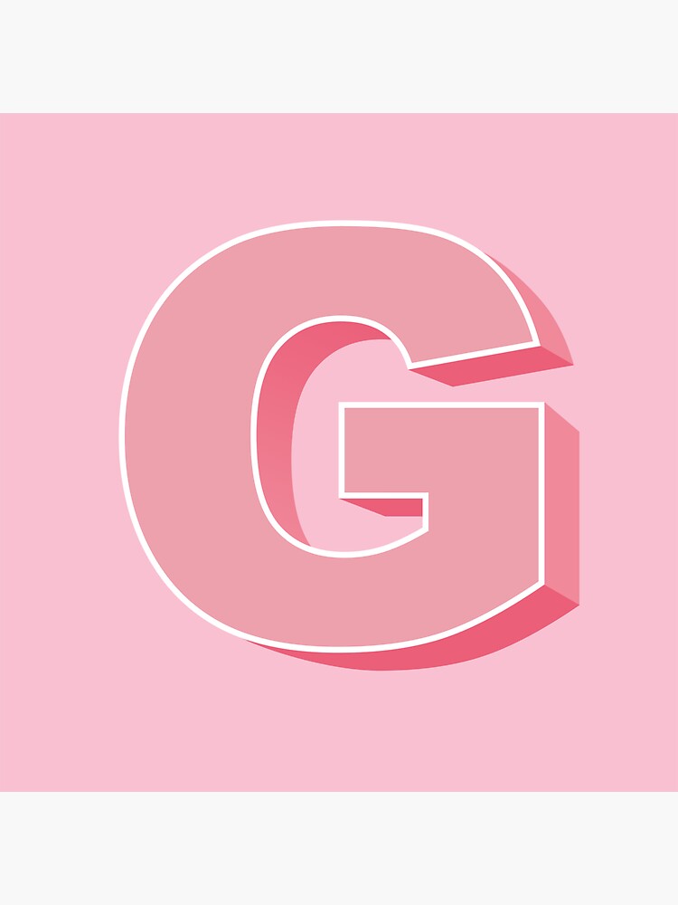 "Pink 3D Letter G" Sticker for Sale by TheMonogramShop | Redbubble