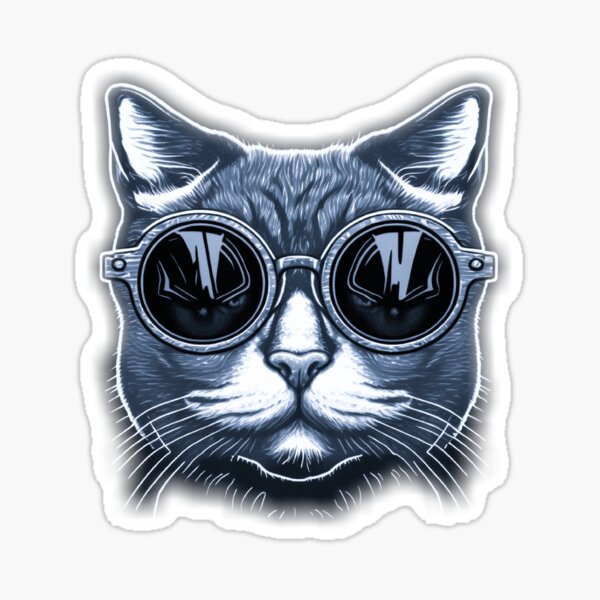 "Blue Cat 1" Sticker for Sale by pypelcoco | Redbubble