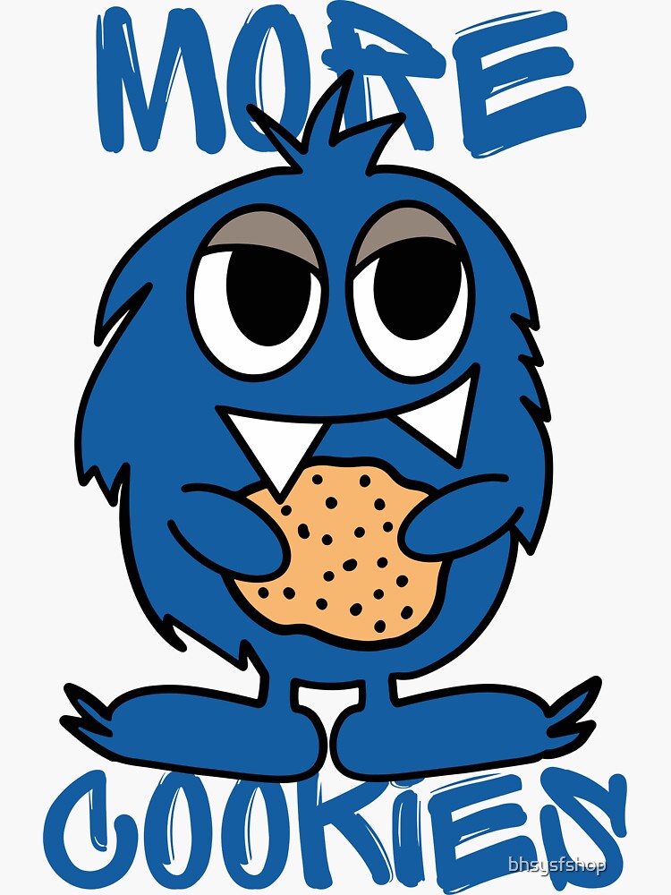 "Cookie Monster More Cookies" Sticker for Sale by bhsysfshop | Redbubble