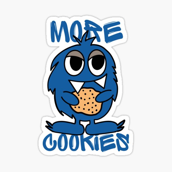 "Cookie Monster More Cookies" Sticker for Sale by bhsysfshop | Redbubble